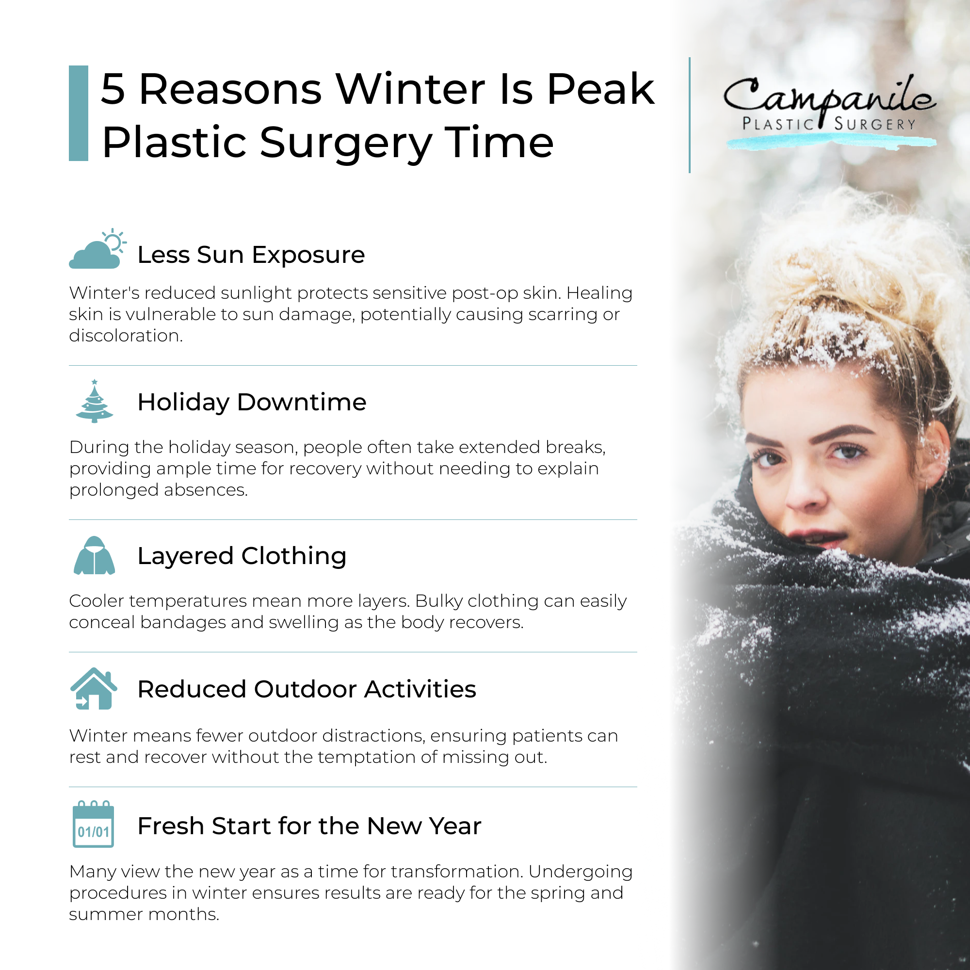 5 Reasons Winter is Peak Plastic Surgery Time [Infographic]